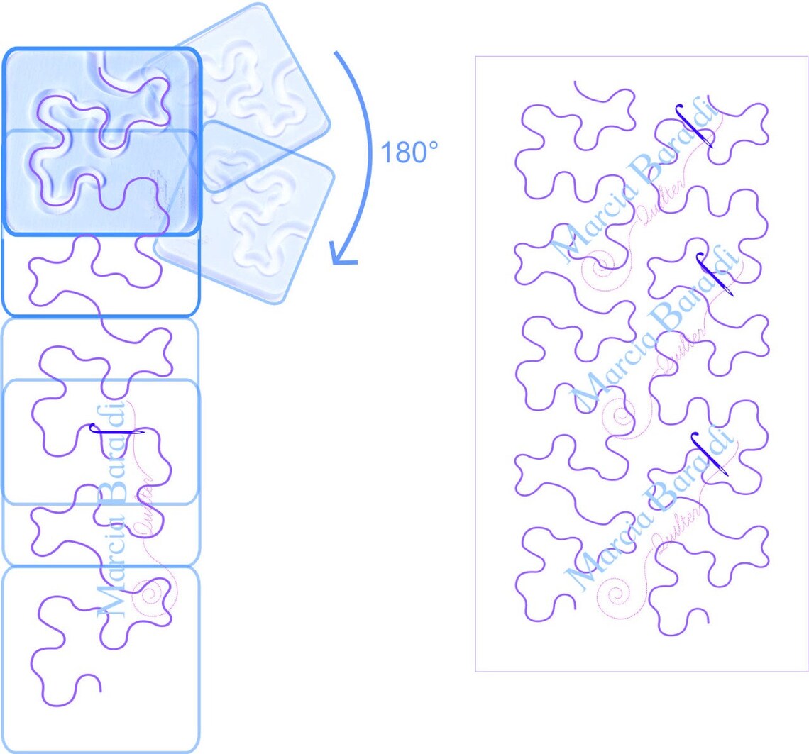Meander, Stipple Quilt Ruler Template Design for Free-motion Quilting ...