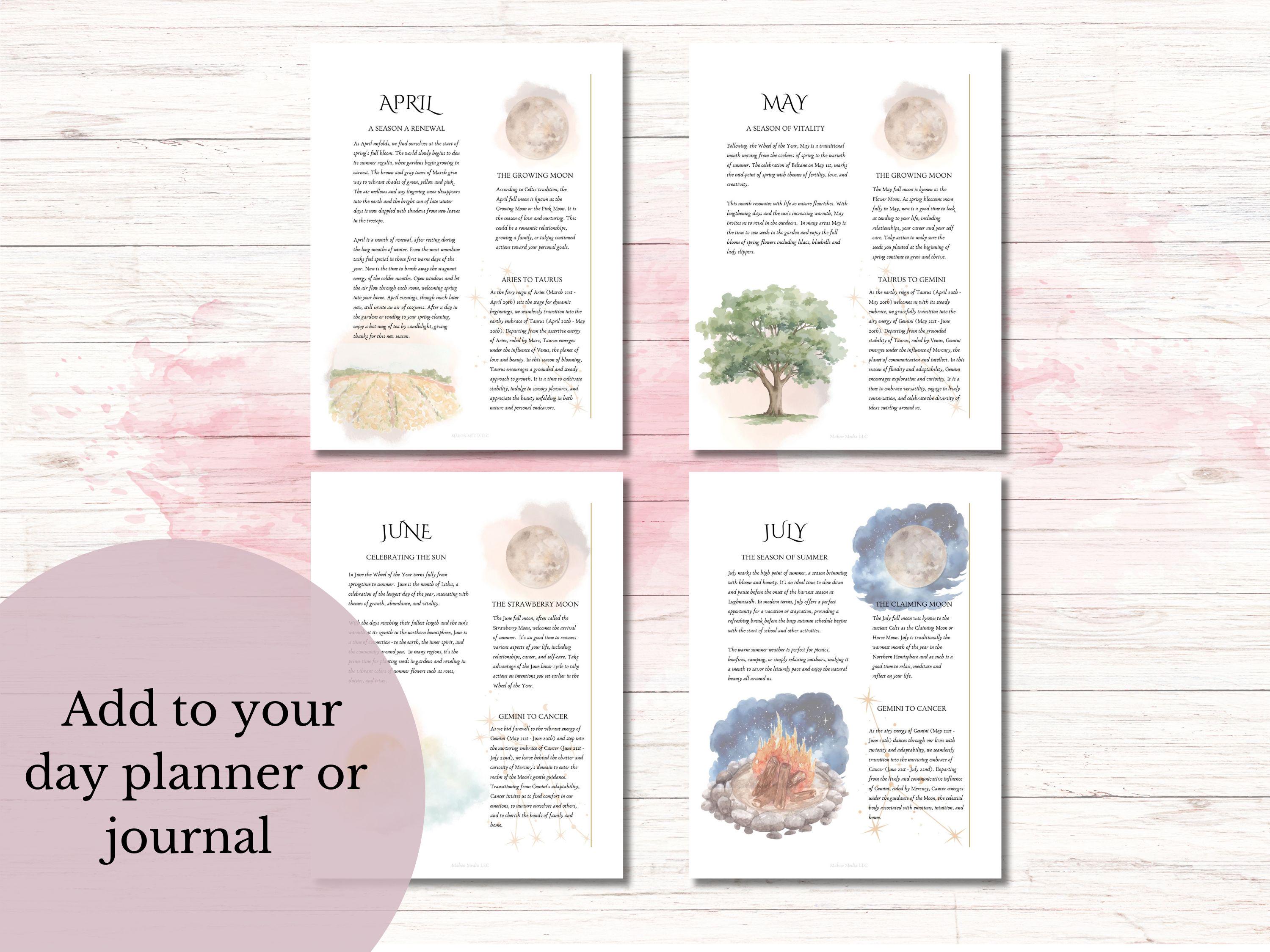 Wheel of the Year Printable | Wiccan Sabbat Planner (PDF) - Etsy