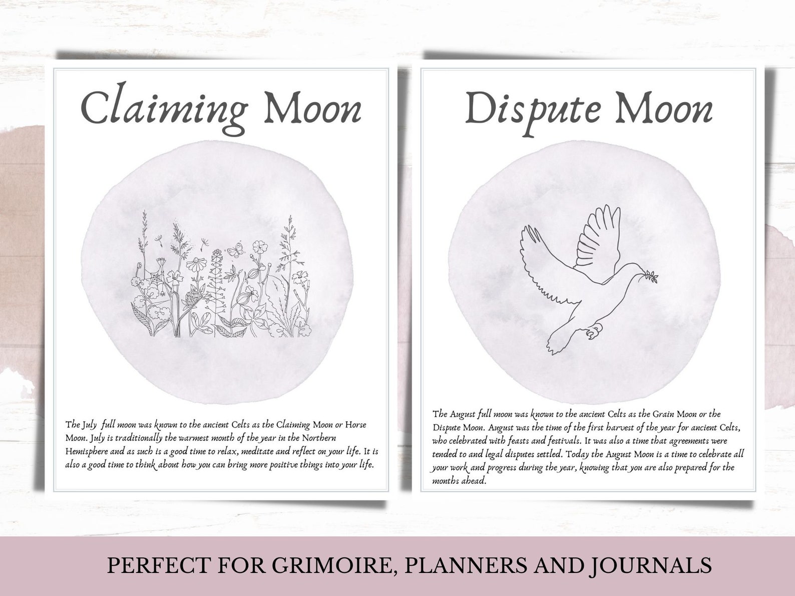 Celtic Moon Names Printable | Pagan Planner, Book of Shadows (PDF ...
