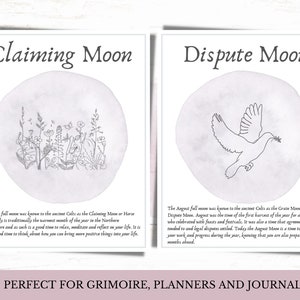 Celtic Full Moon Printable | Moon Phase Chart | Wheel of Year ...