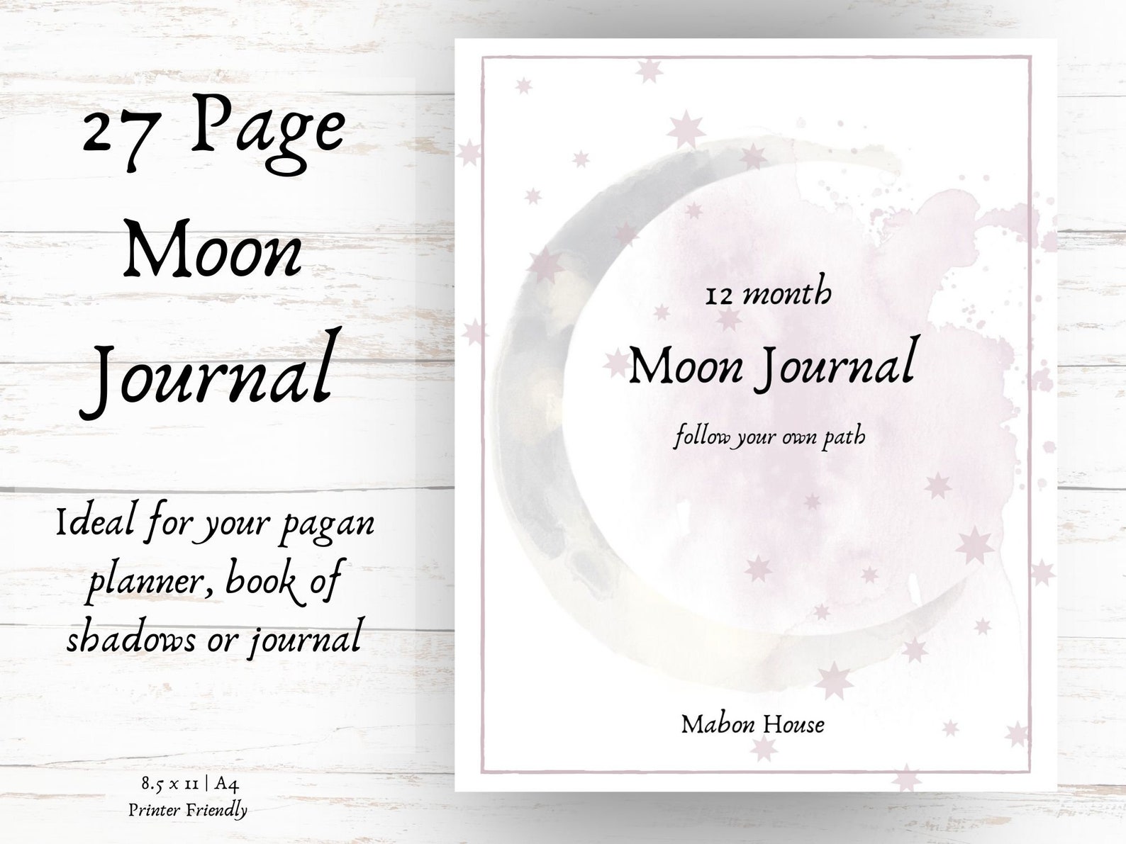 Moon Journal | Pagan Planner, Wheel of the Year (PDF & JPEG) - Etsy