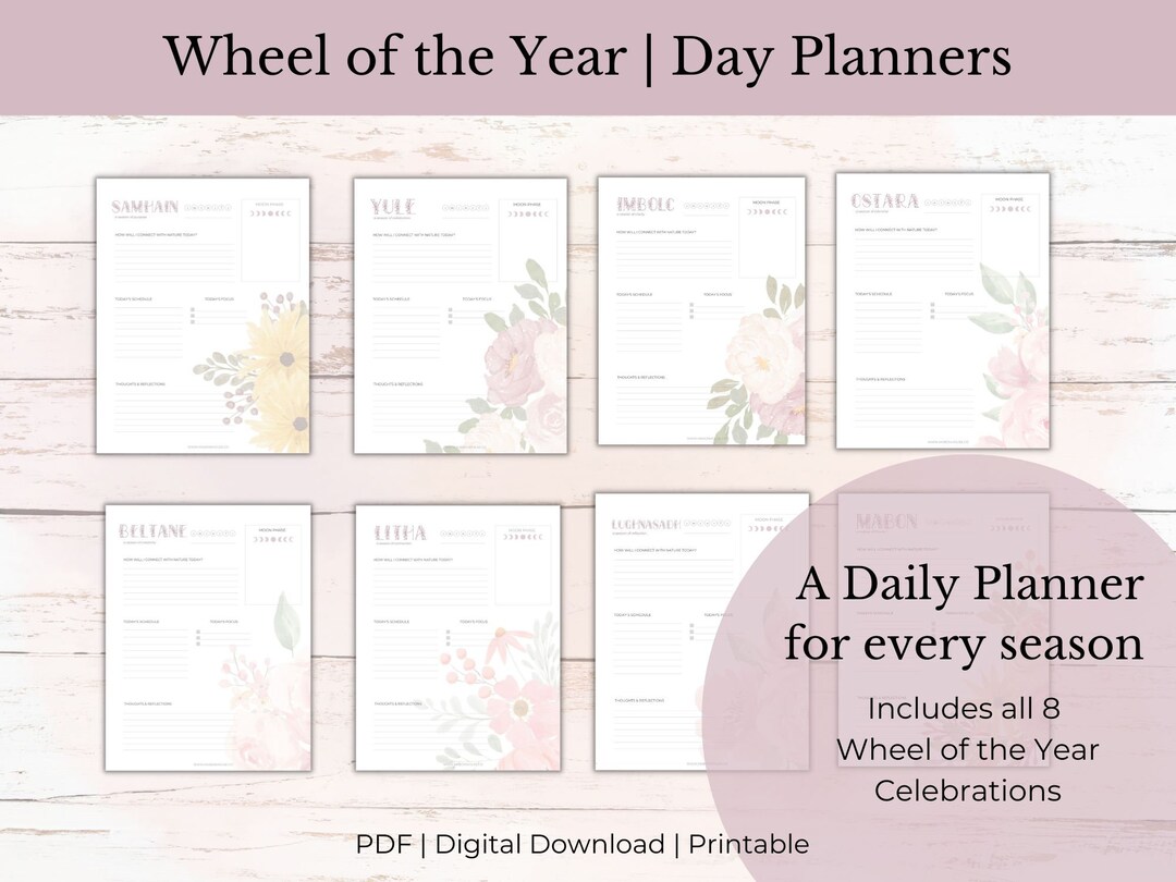 Wheel of the Year Day Planner - Full Set - Etsy