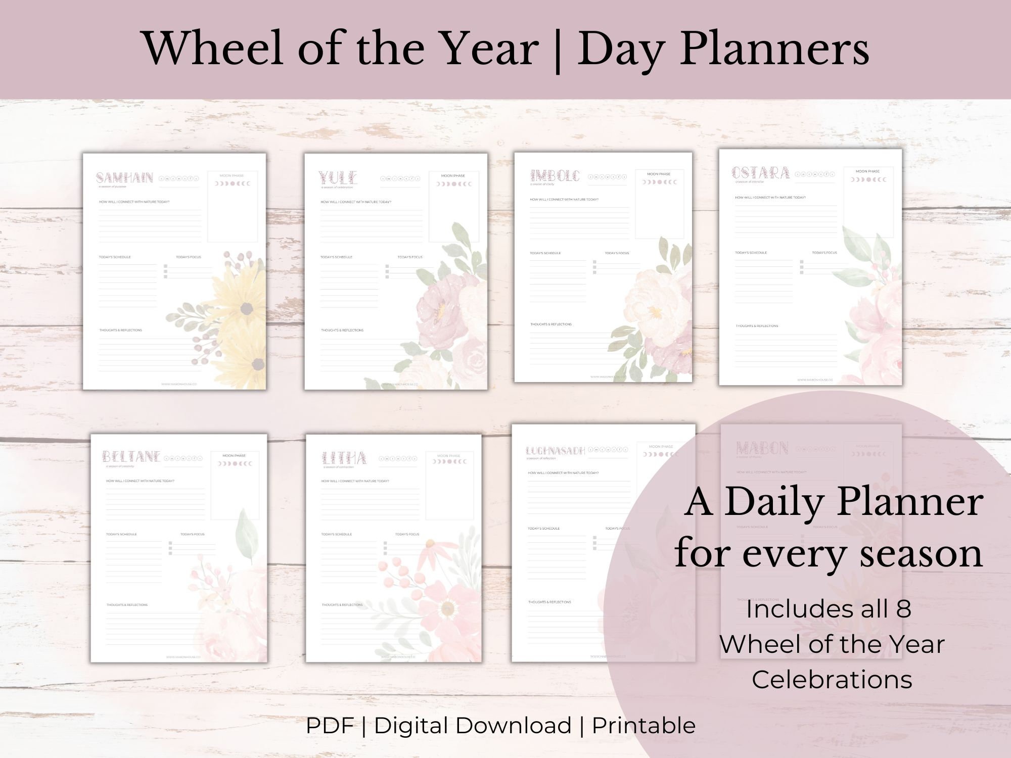 Wheel of the Year Day Planner - Full Set - Etsy