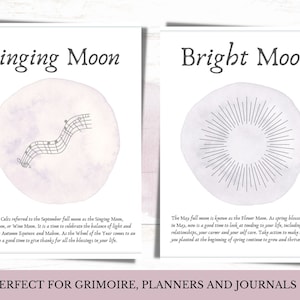 Celtic Full Moon Printable | Moon Phase Chart | Wheel of Year ...