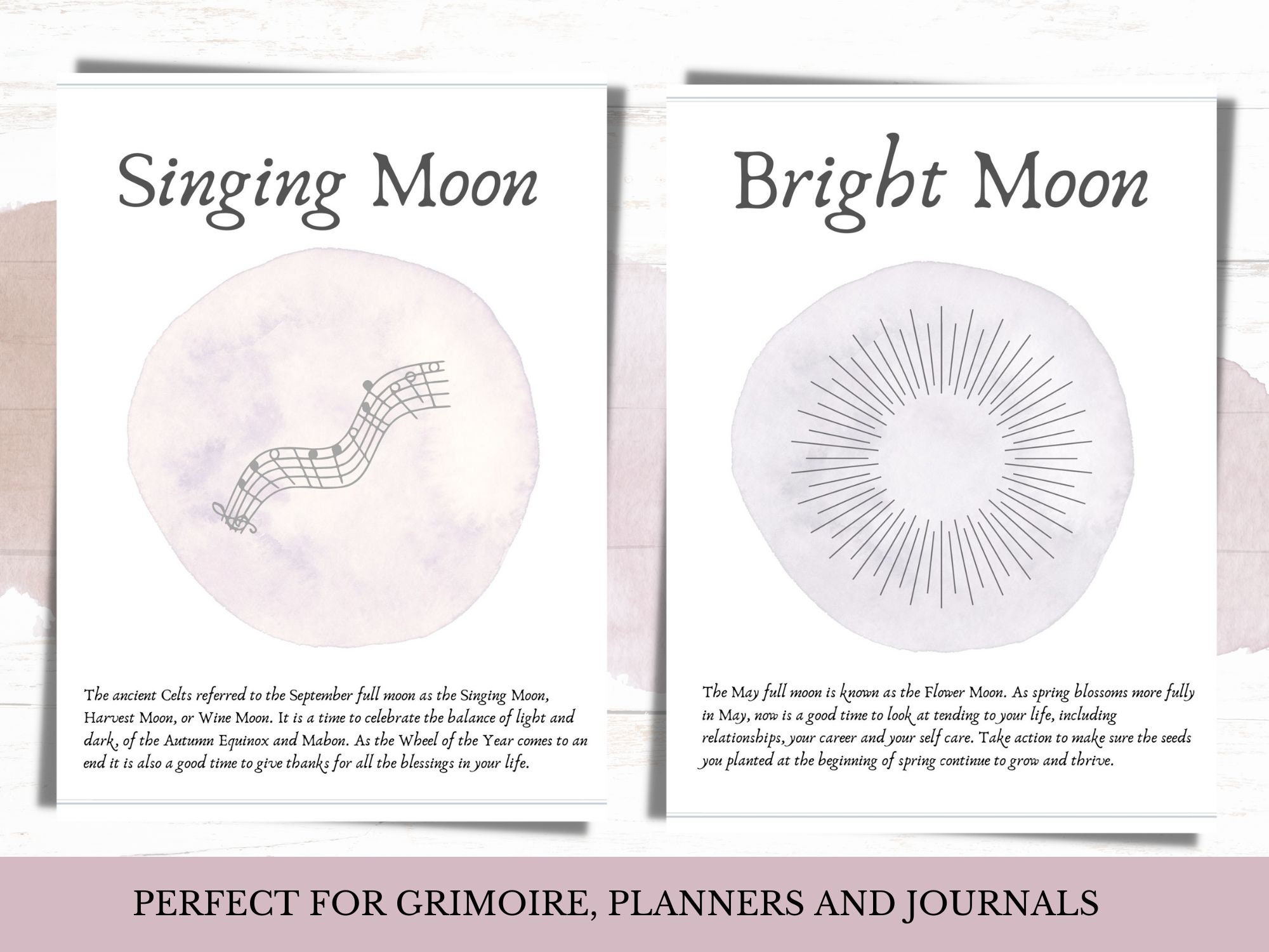Celtic Full Moon Printable | Moon Phase Chart | Wheel of Year ...