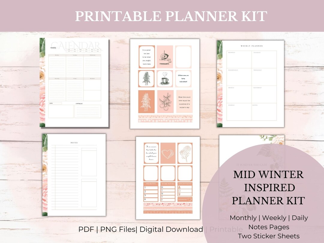 Mid Winter Printable Planner Kit - Etsy
