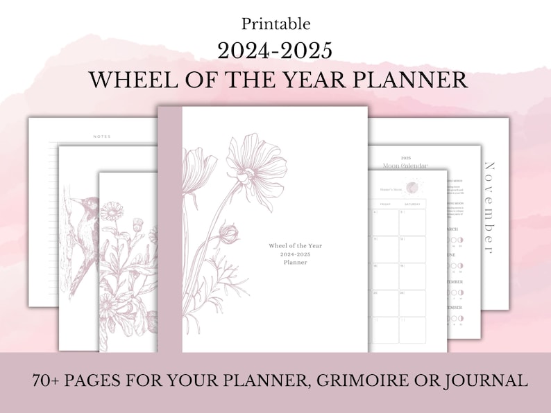 2024-2025 Wheel of the Year Printable Planner Wiccan Book of Shadows ...