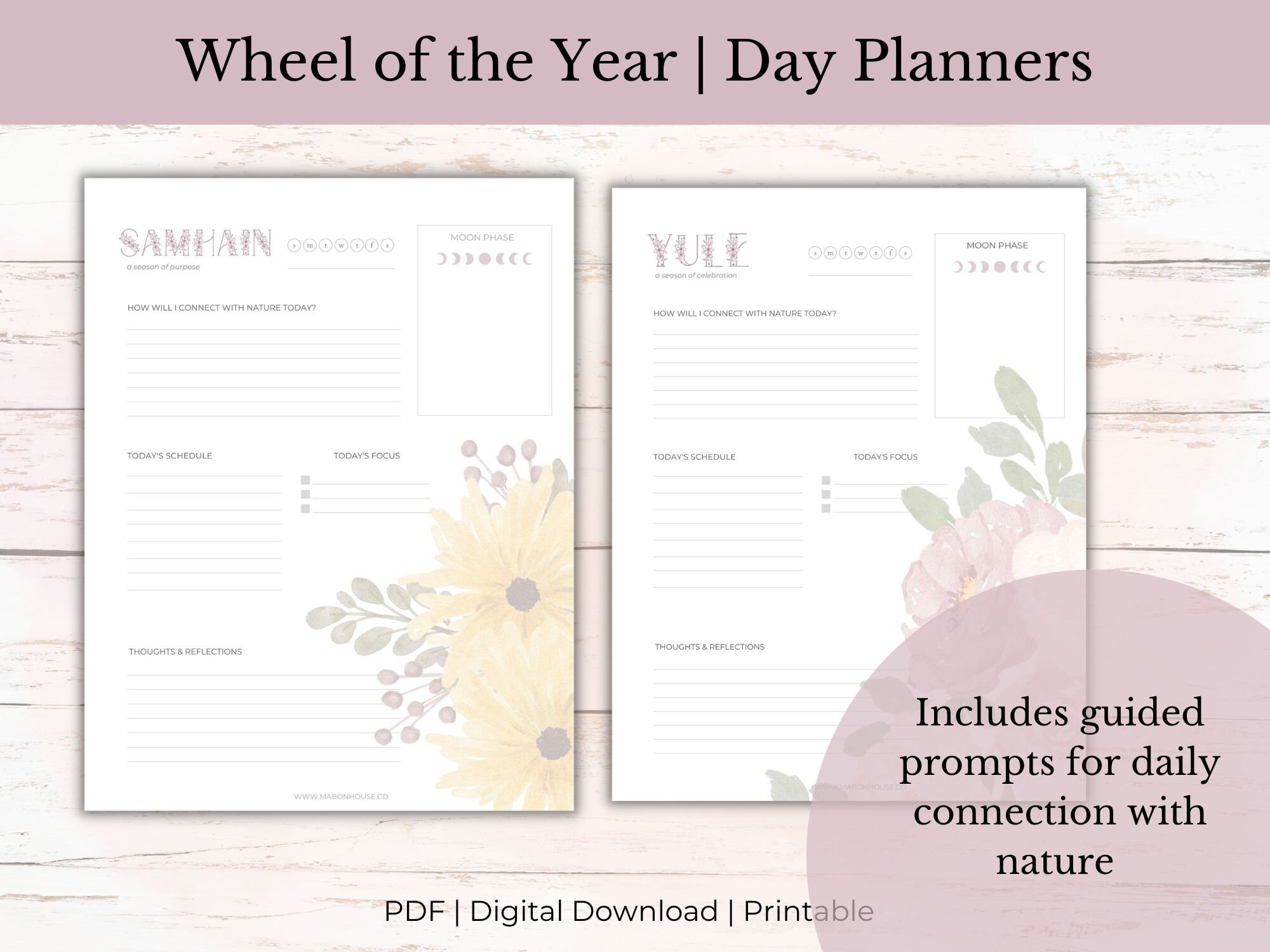 Wheel of the Year Day Planner - Full Set - Etsy