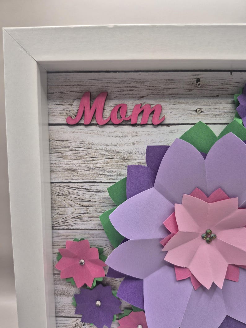Mom Shadow Box - Origami Flowers - Mother's Day Gift - Handcrafted ...