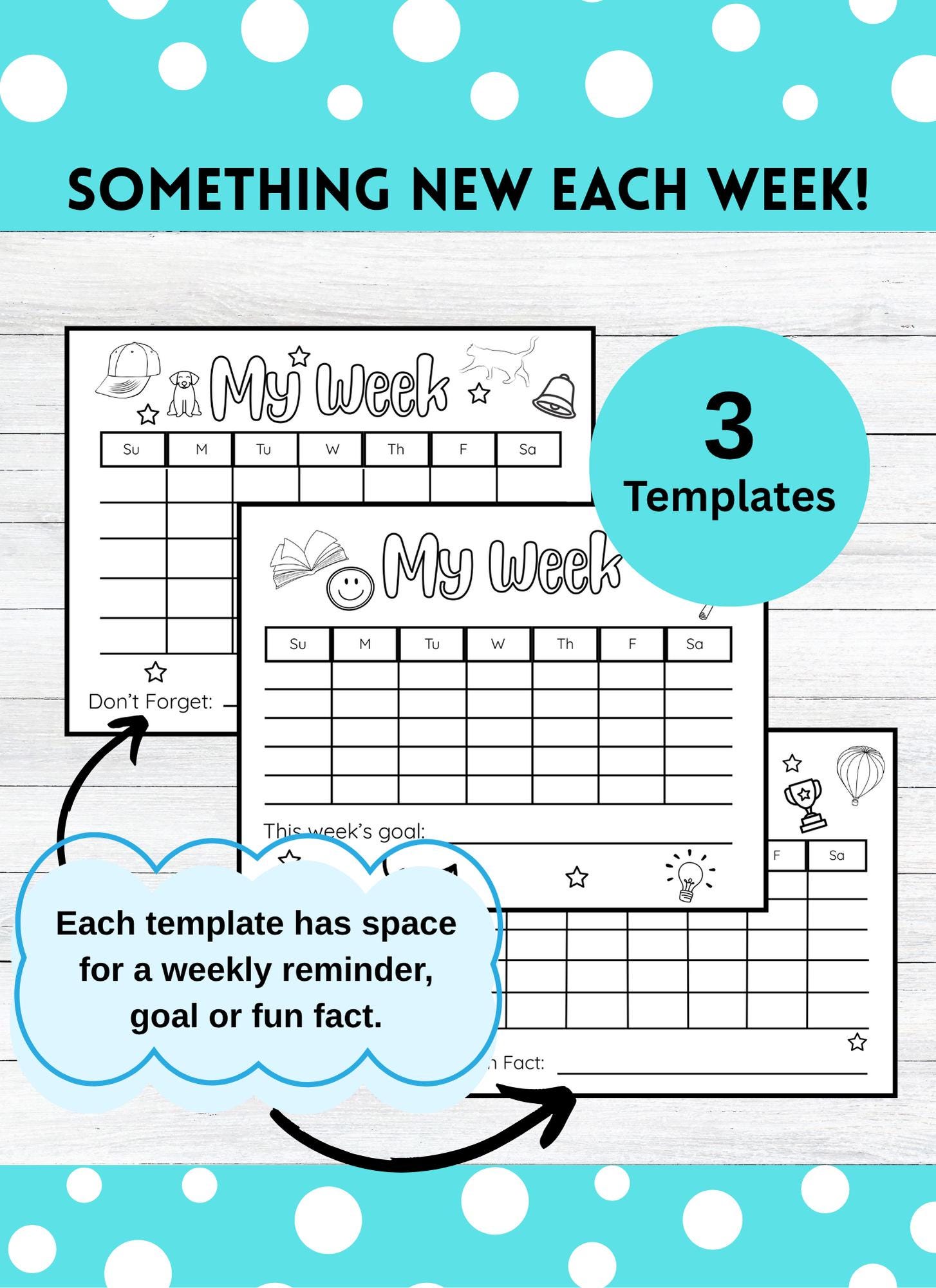 Weekly Kids Schedule Calendar | Blank Task Chore Chart Template ...