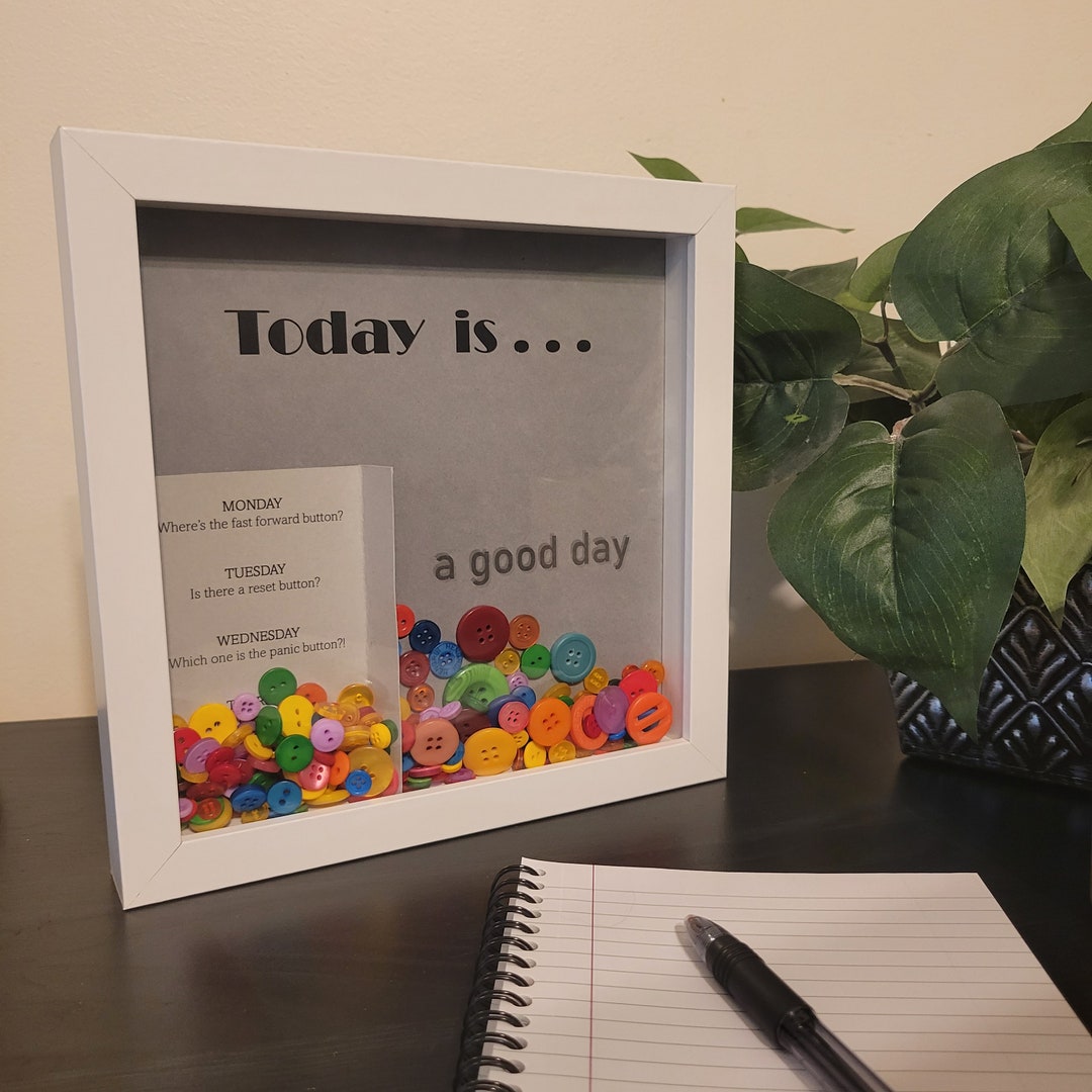 Handcrafted Button Shadow Box: Funny Work Week Calendar - Etsy