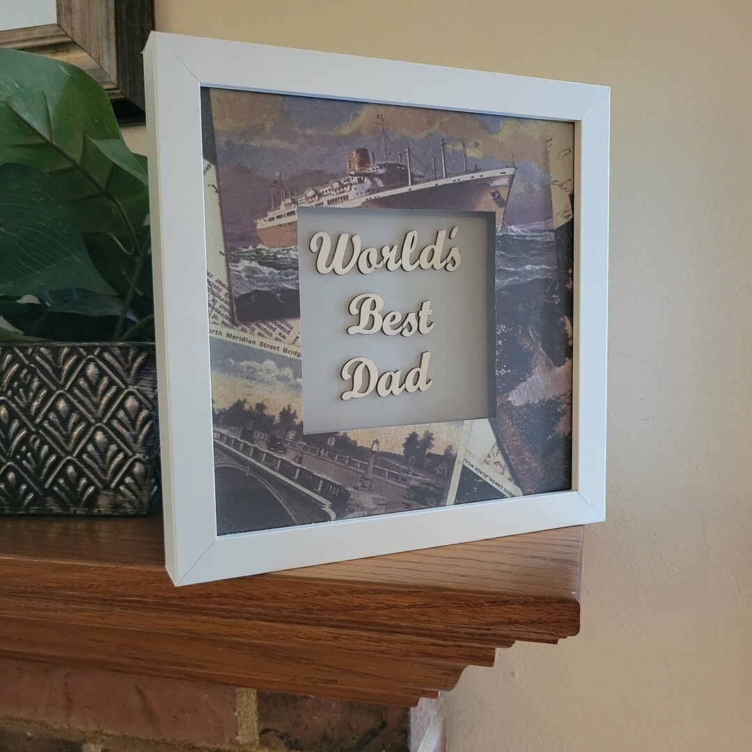 World's Best Dad - Father's Day - Shadow Box - Handcrafted Art - Wall ...