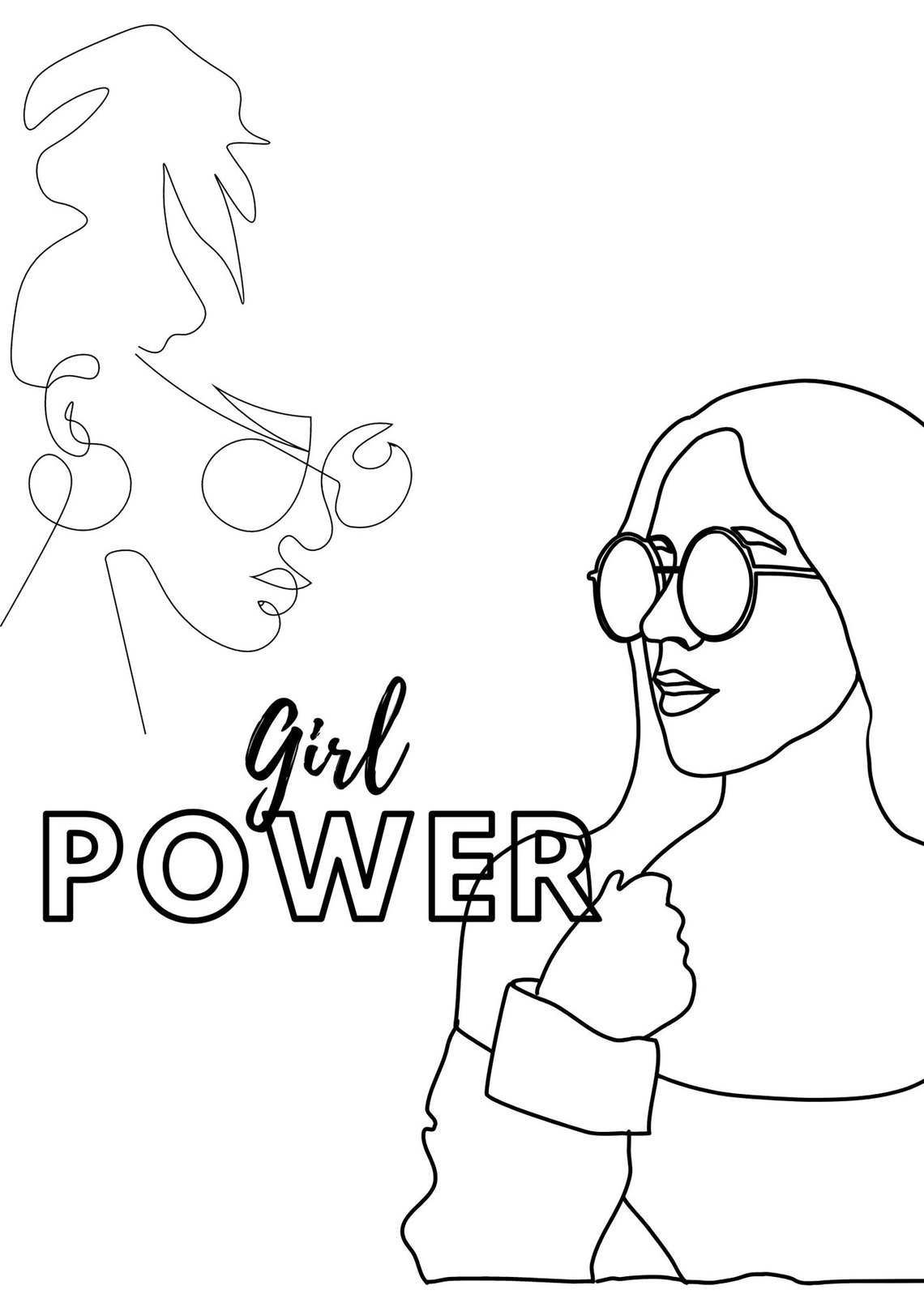 Girl Boss, Digital Prints, Digital Coloring Sheets, Girl Power, Digital ...