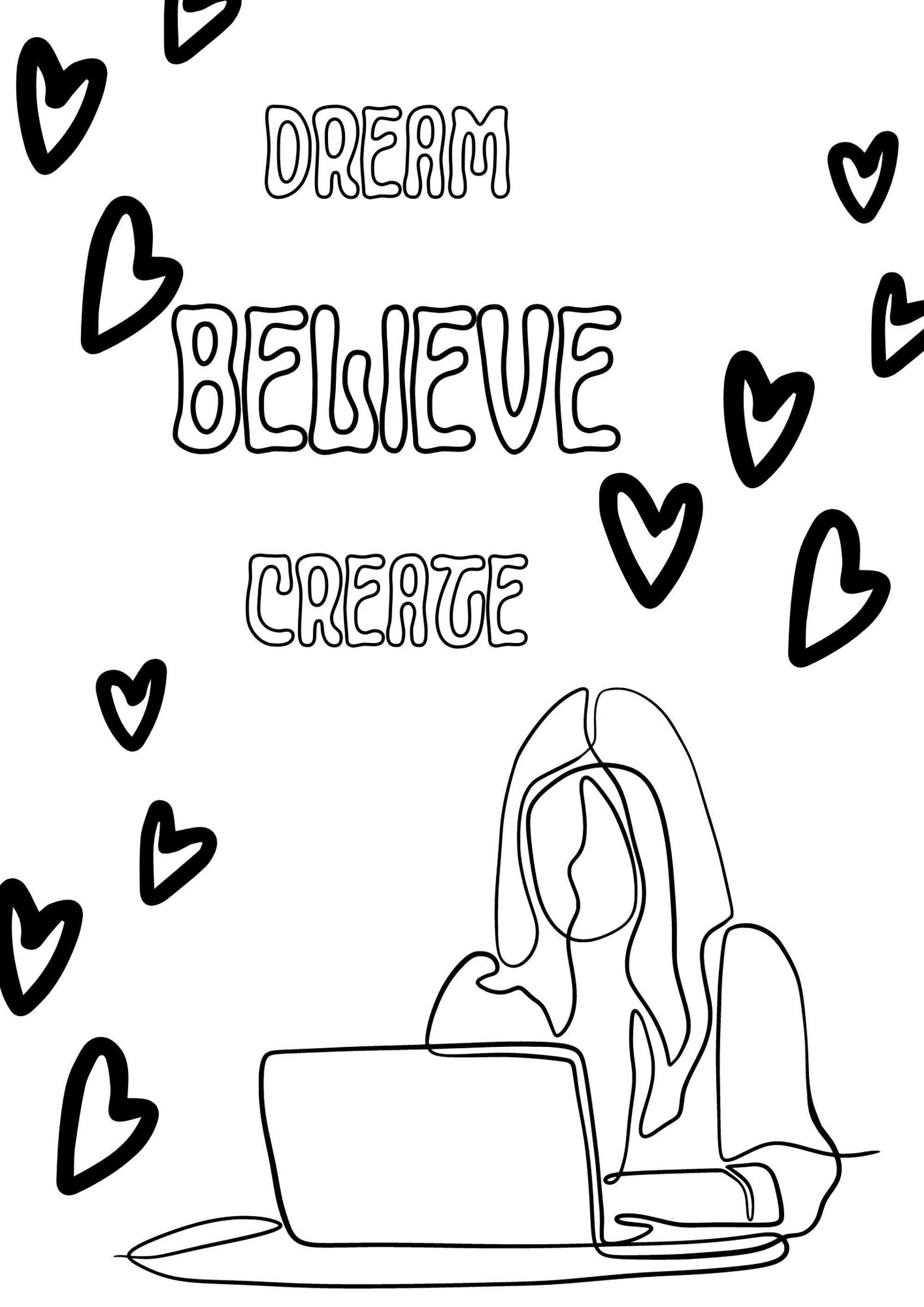 Girl Boss, Digital Prints, Digital Coloring Sheets, Girl Power, Digital ...