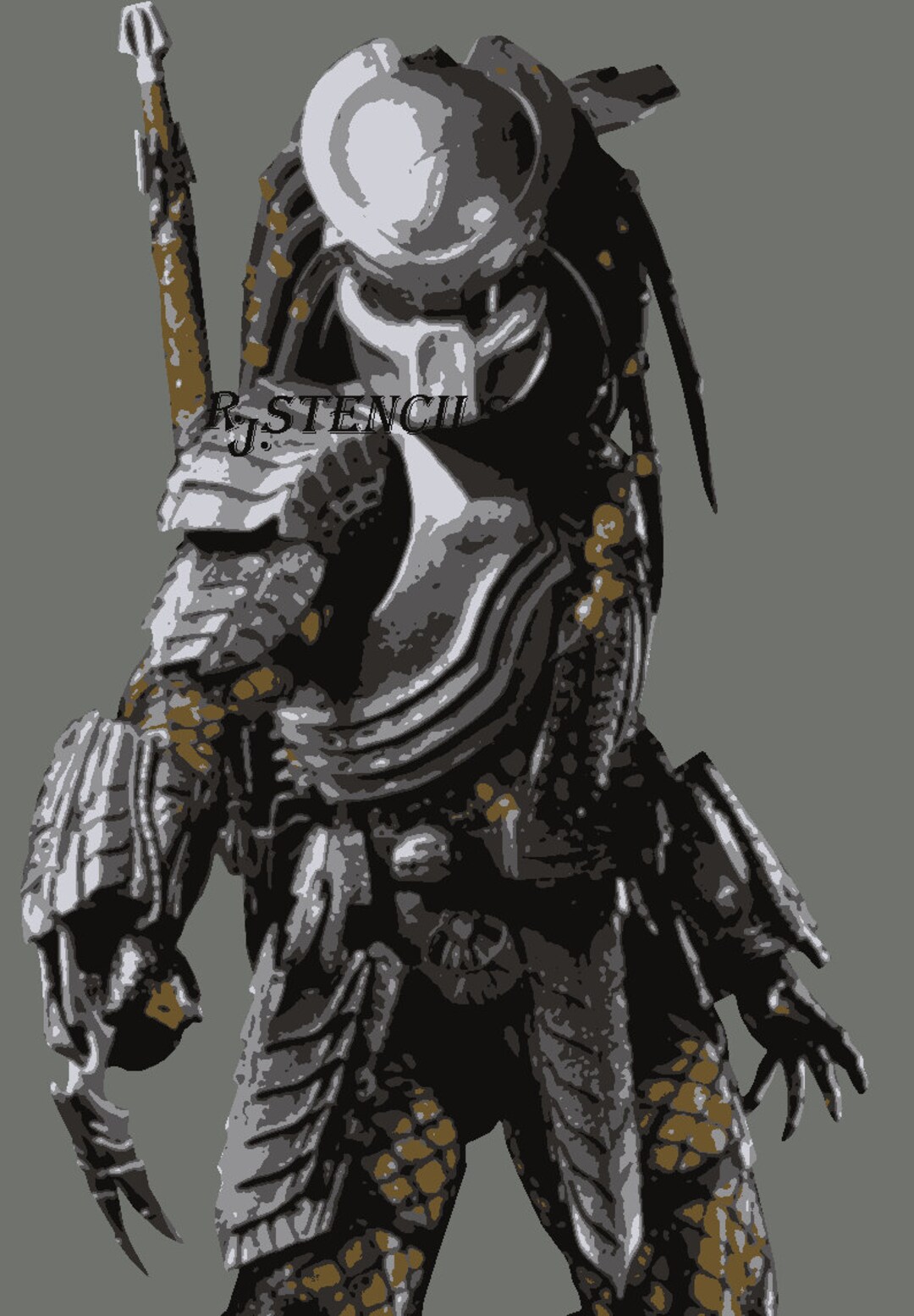 LASER CUT Multilayer Step by Step Airbrush PREDATOR 2 Mylar - Etsy