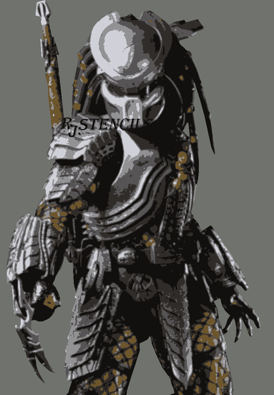 LASER CUT Multilayer Step by Step Airbrush PREDATOR 2 Mylar - Etsy