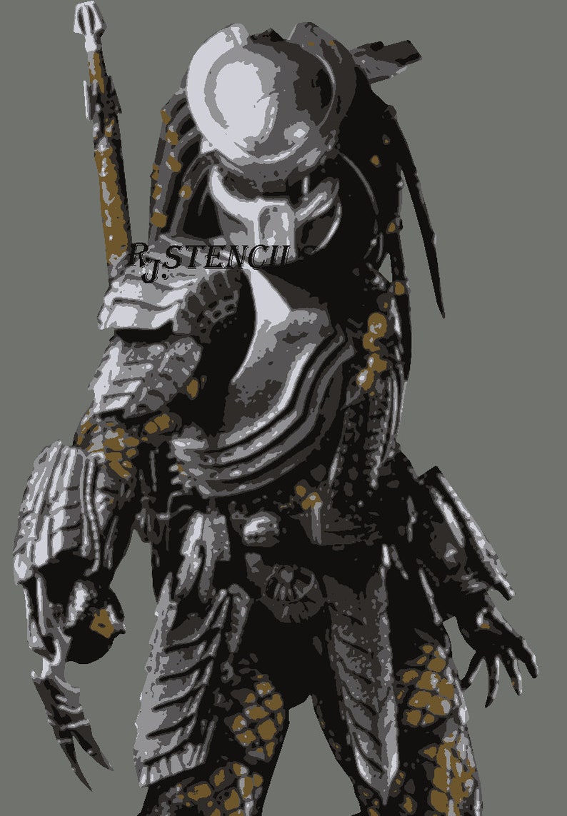 LASER CUT Multilayer Step by Step Airbrush PREDATOR 2 Mylar - Etsy