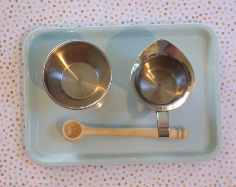 Dry Spooning and Pouring Set - Montessori Practical Life Activity. Fine ...