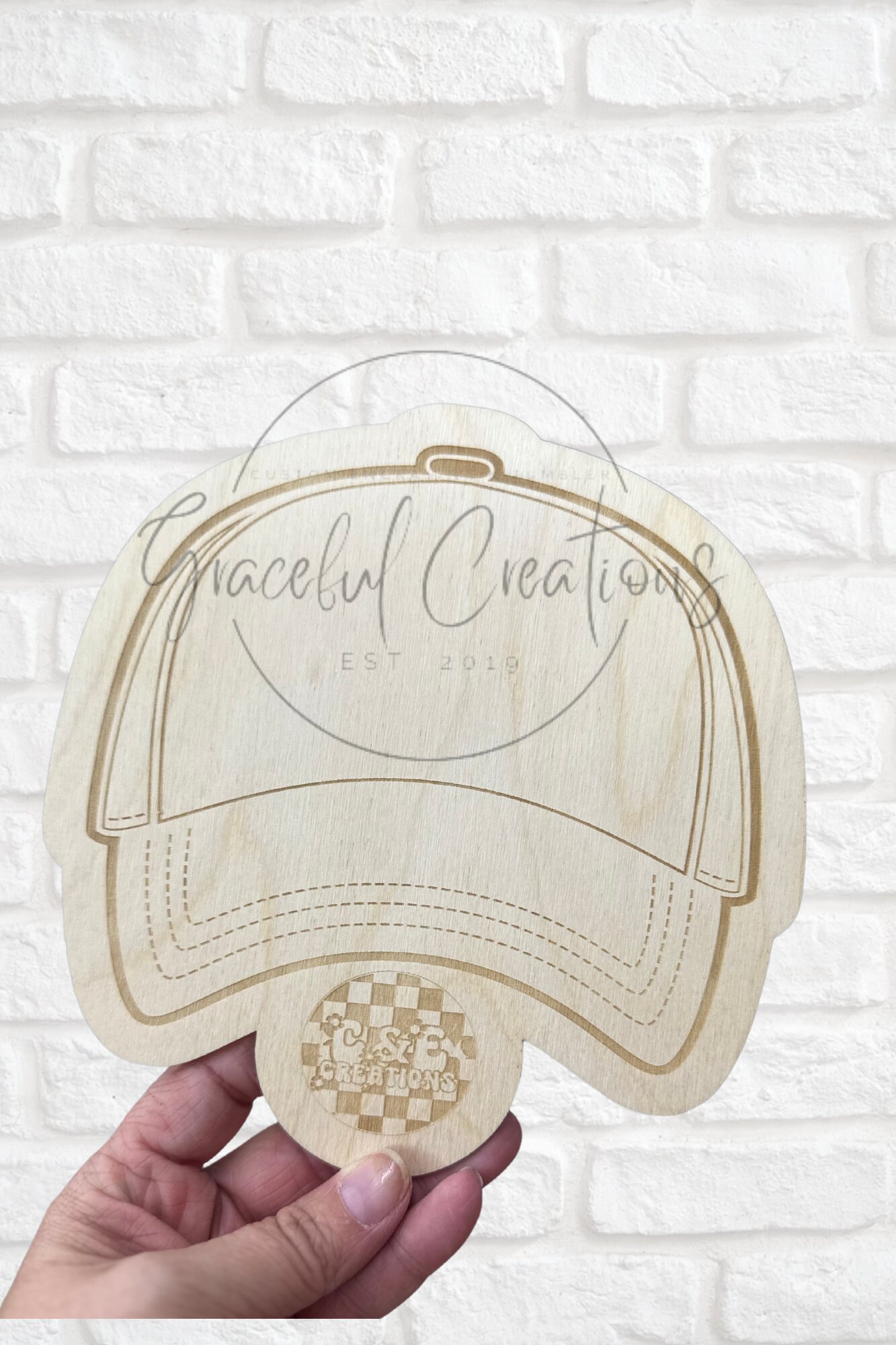 Trucker Hat Display Template, Birch Wood and Engraved W/ Logo - Etsy