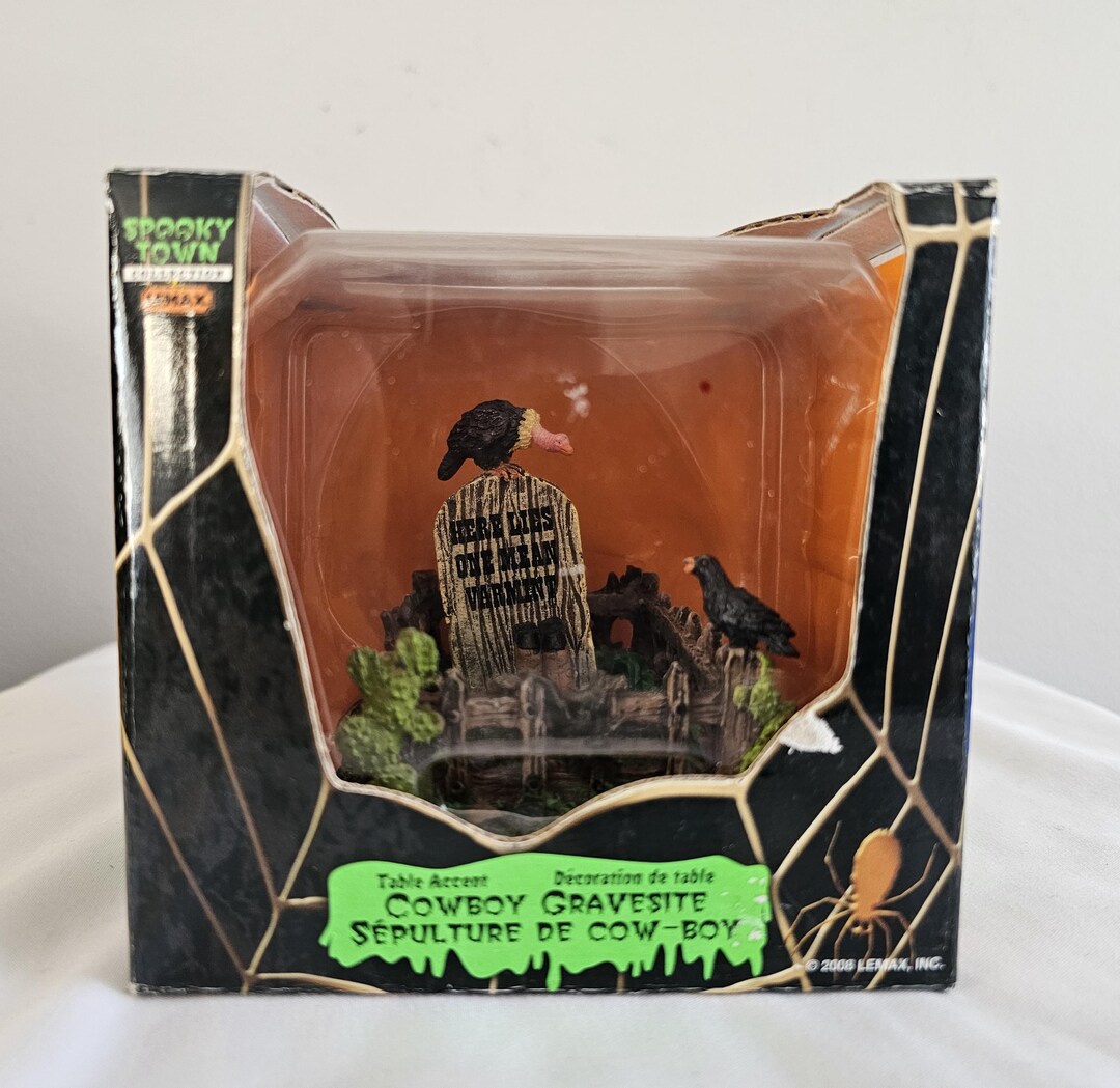 Spooky Town Lemax - Cowboy Gravesite #83671 - Retired - Etsy