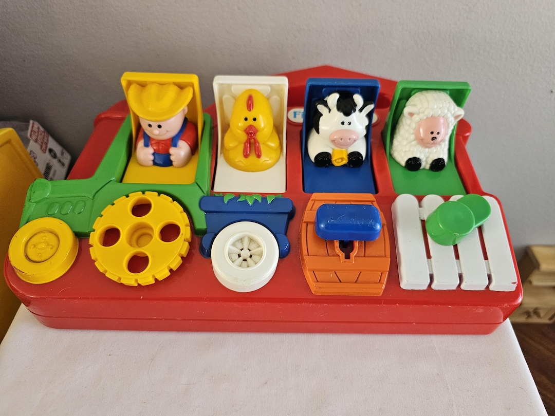 1993 Fisher Price Pop-up Toy Farm Barn Animals - Etsy