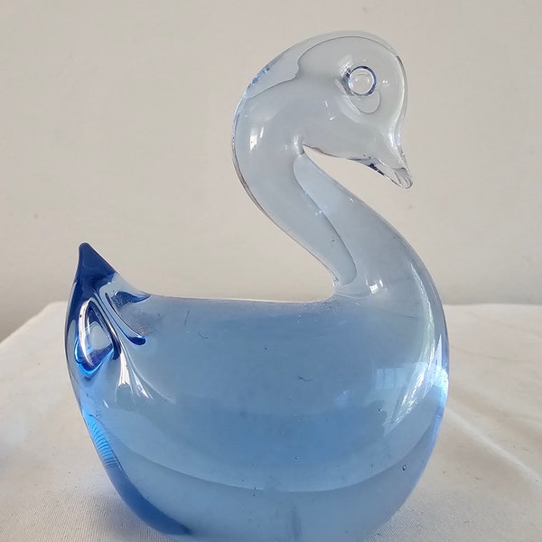 Blue Glass Swan - Etsy