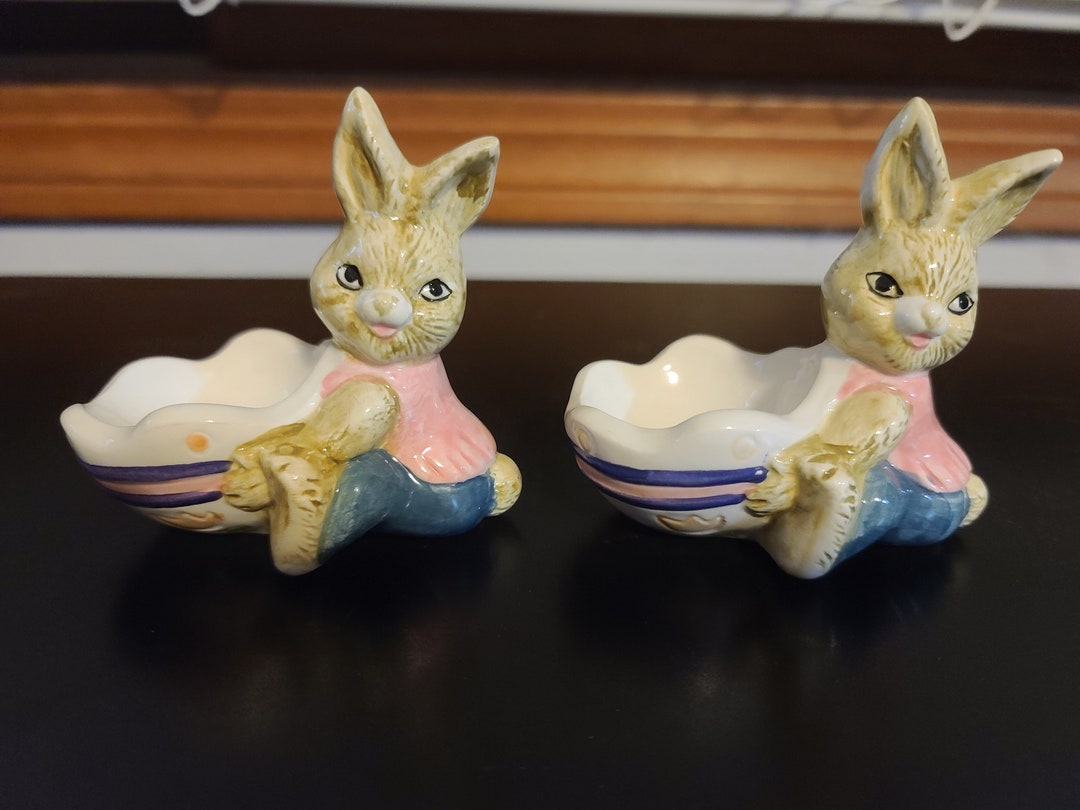 Set of (2) Bunny Rabbit Egg Cups - Etsy