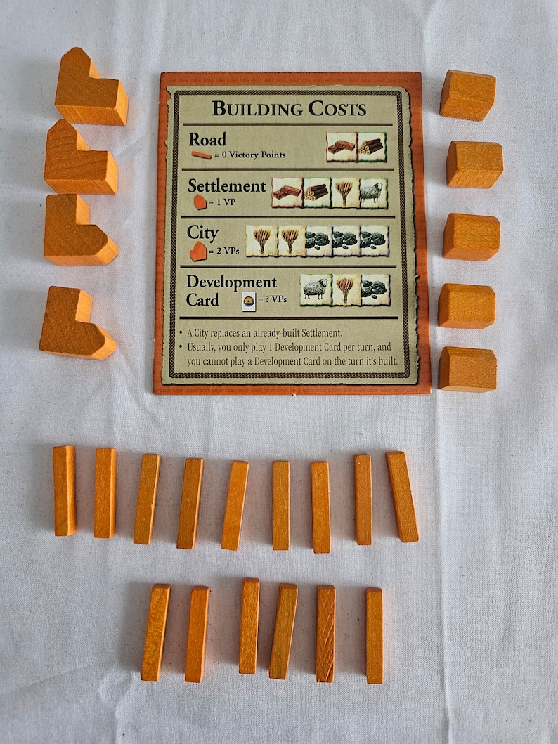 Settlers of Catan Replacement Orange Road, Settlement and City Pieces ...