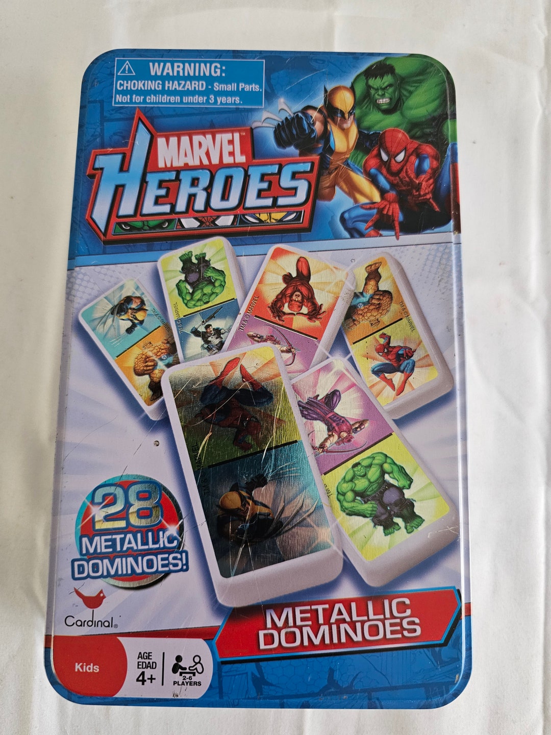 Marvel Heroes Metallic Dominos in Metal Tin - Full Set - Etsy