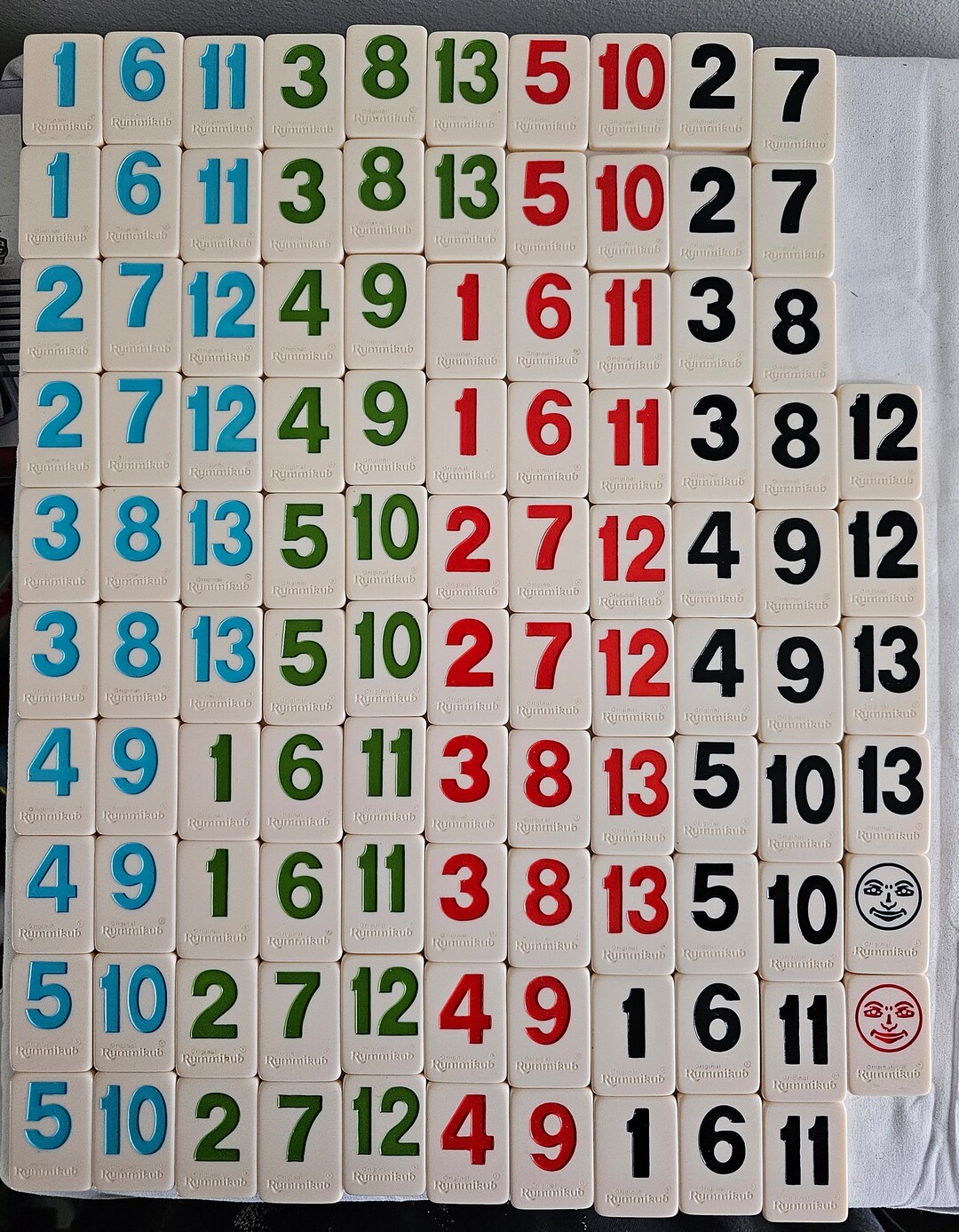 Full Set of Rummikub Tiles Large Numbers Edition (106) - Etsy