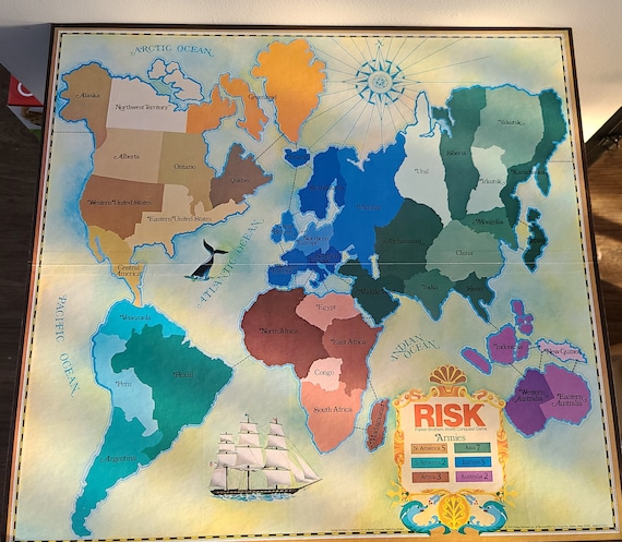 Vintage 1975 Risk Game Board Only Large Size | Etsy