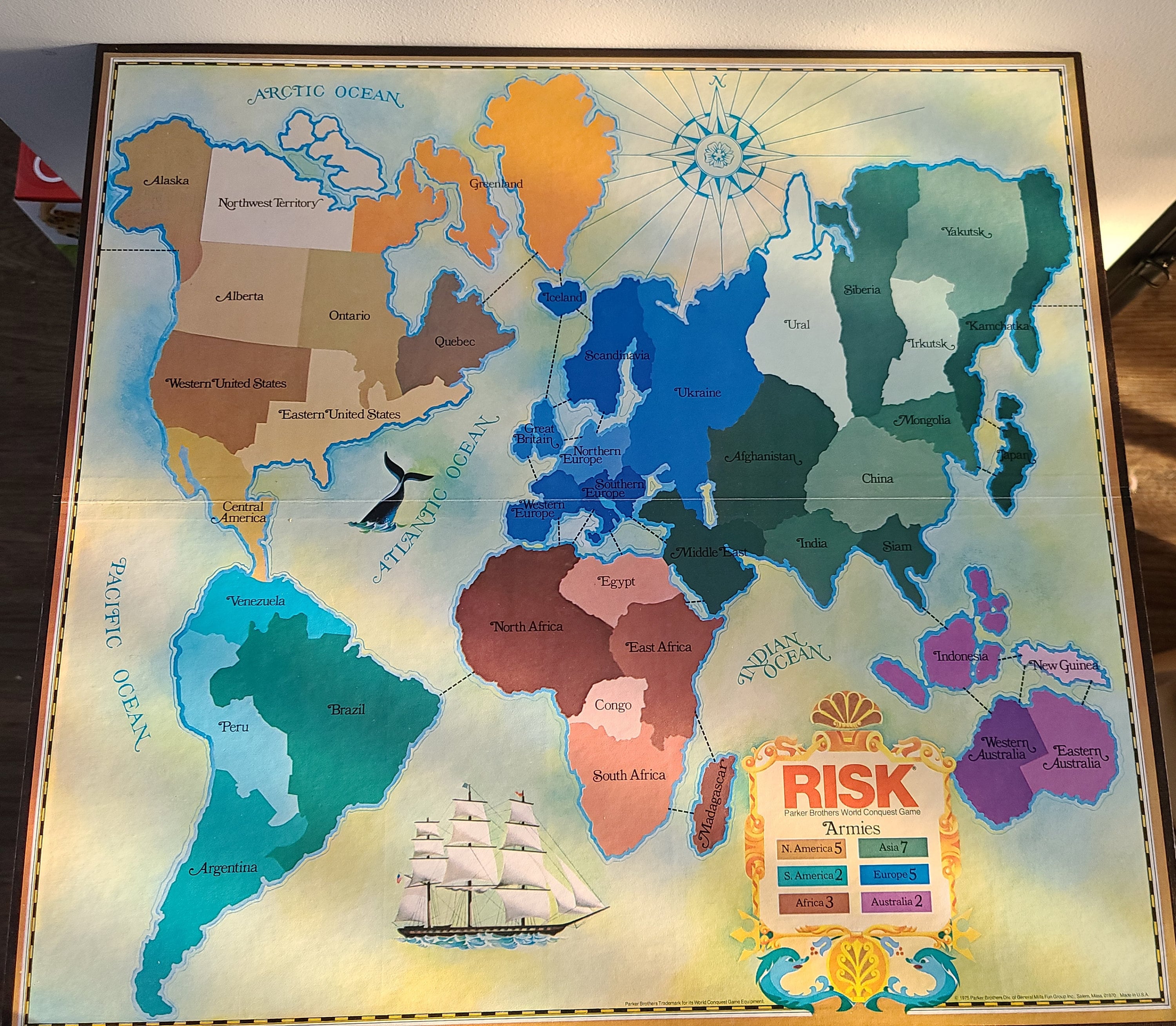 Original Risk Board Game Map