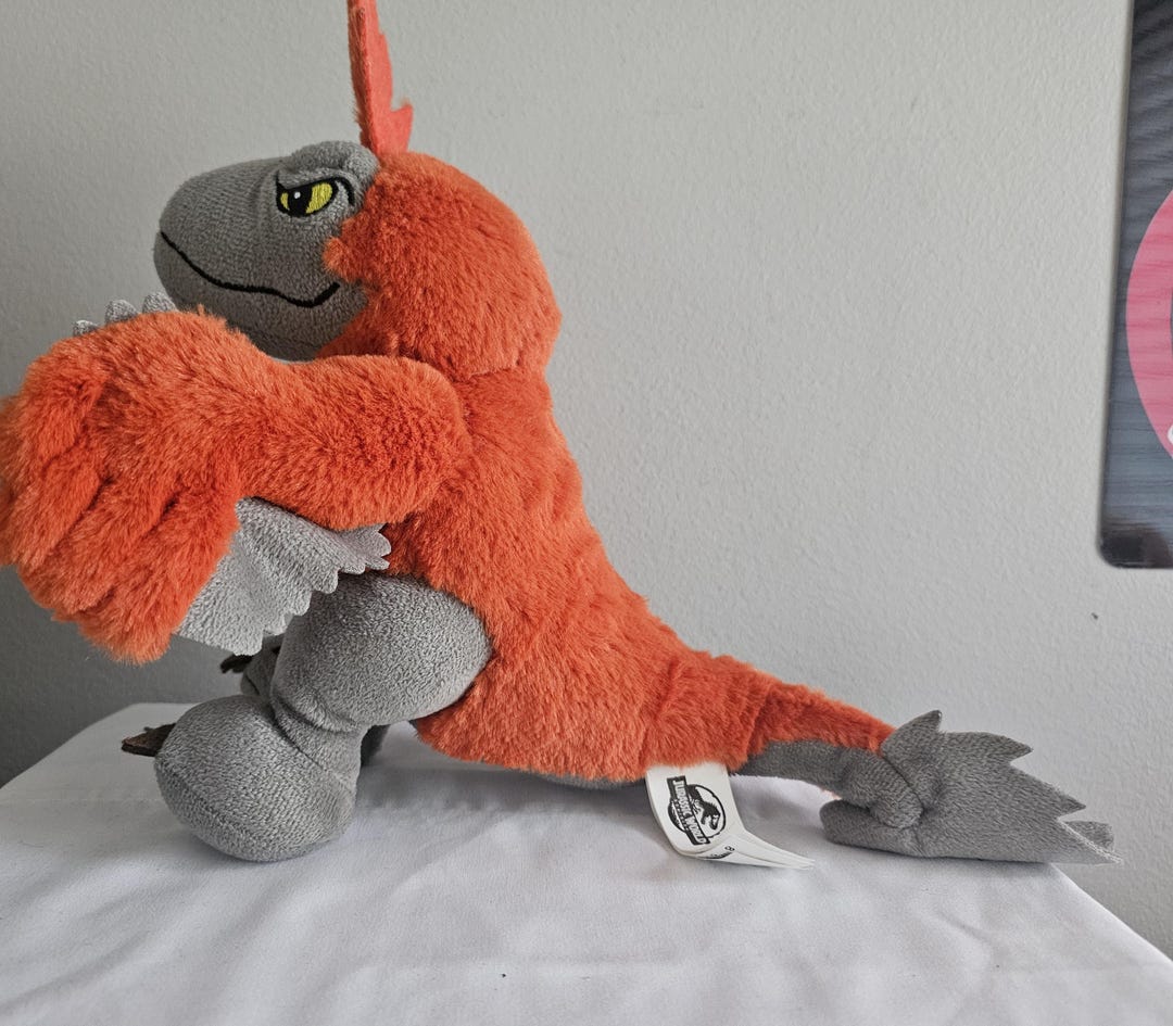 10" Plush Pyroraptor - Jurassic World - Etsy