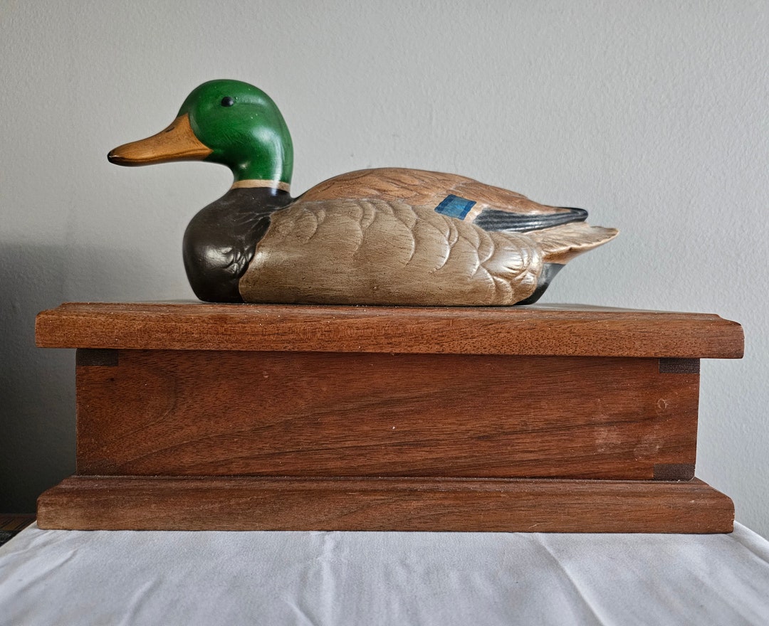 Large Wooden Mallard Box Storage Trinkets - Etsy