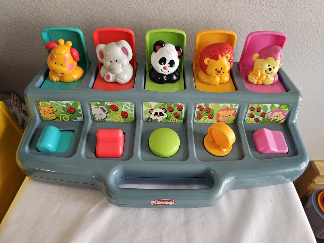 1995 Playskool Busy Poppin Pals Pop up Toy Jungle Animals - Etsy
