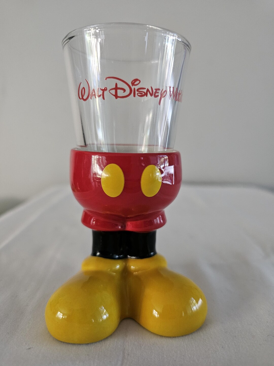 Disney Mickey Mouse Shot Glass With Ceramic Bottom Half - Etsy