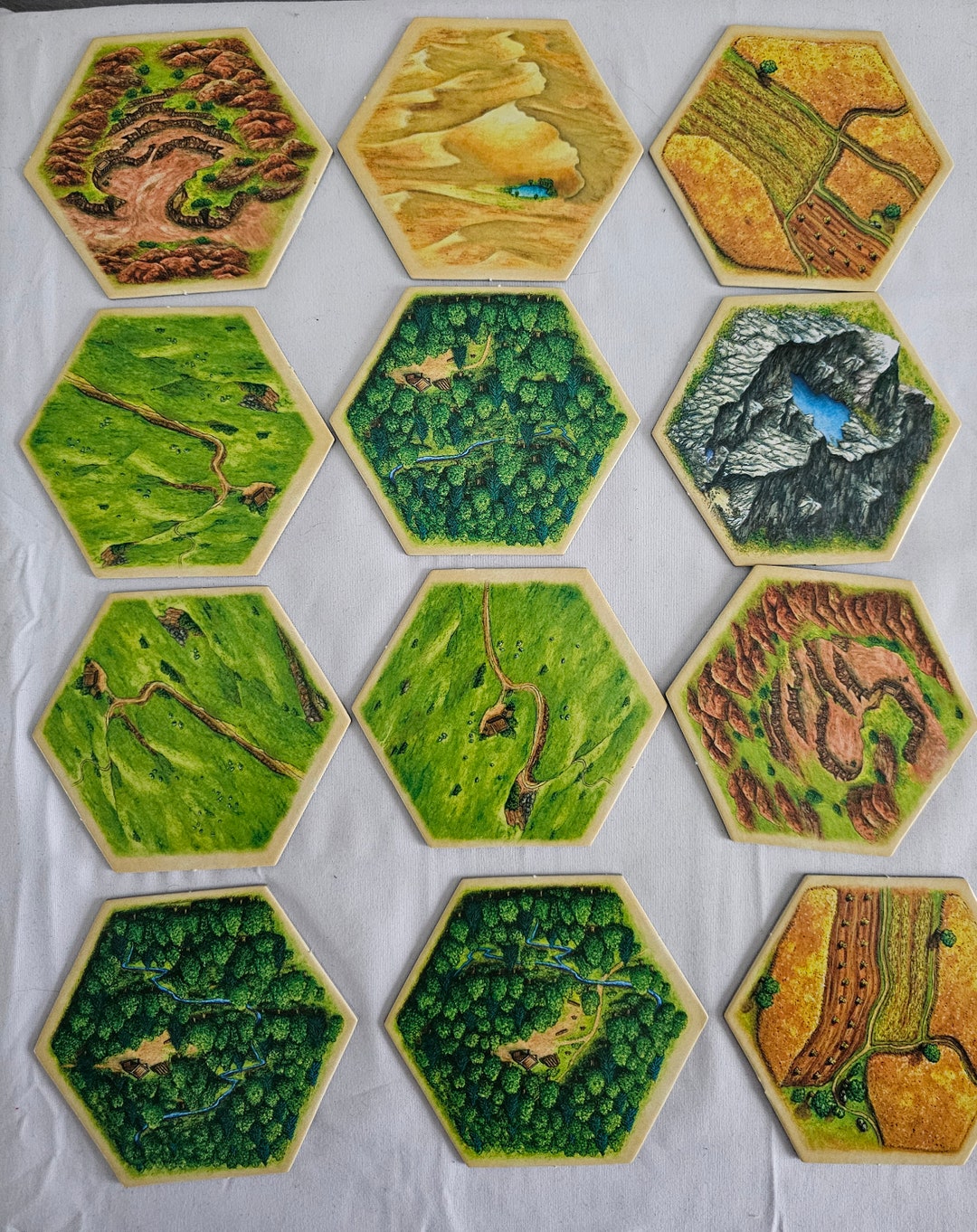 Settlers of Catan Replacement Hex Terrain Pieces (19) - #3061 - Etsy