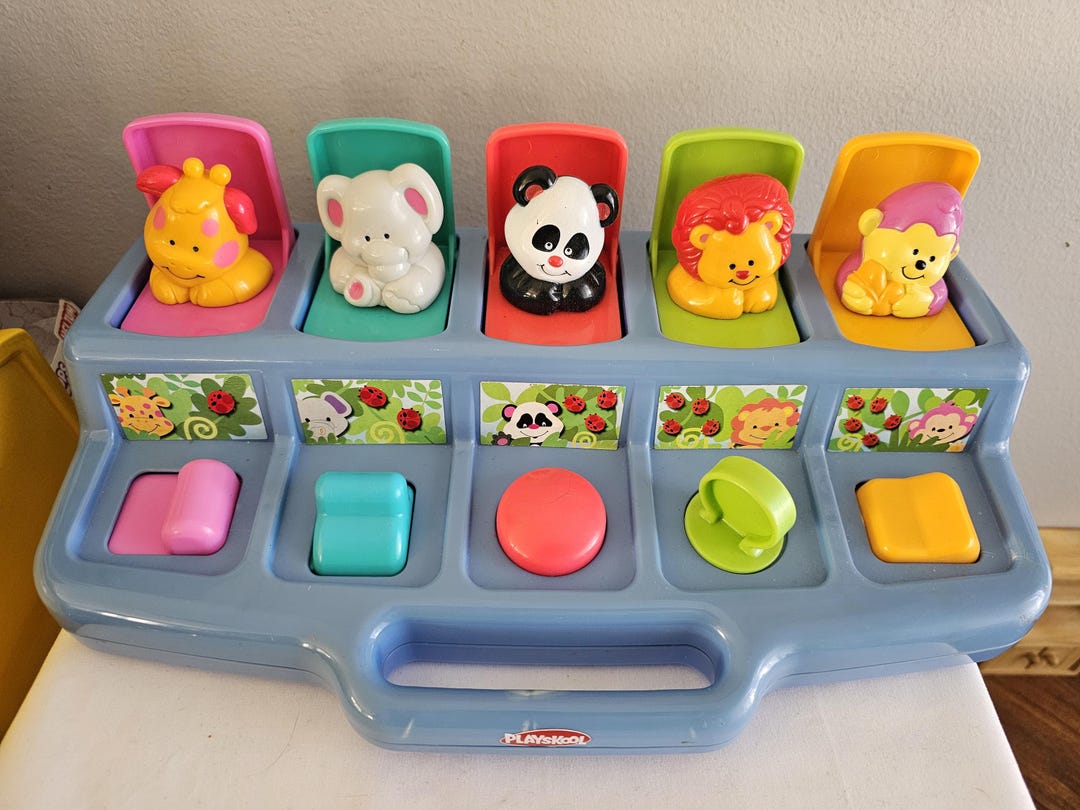 1995 Playskool Busy Poppin Pals Pop up Toy Jungle Animals - Etsy