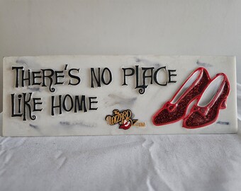 Wizard of Oz Inspired No Place Like Home Dorothy Ruby Slippers Vintage ...
