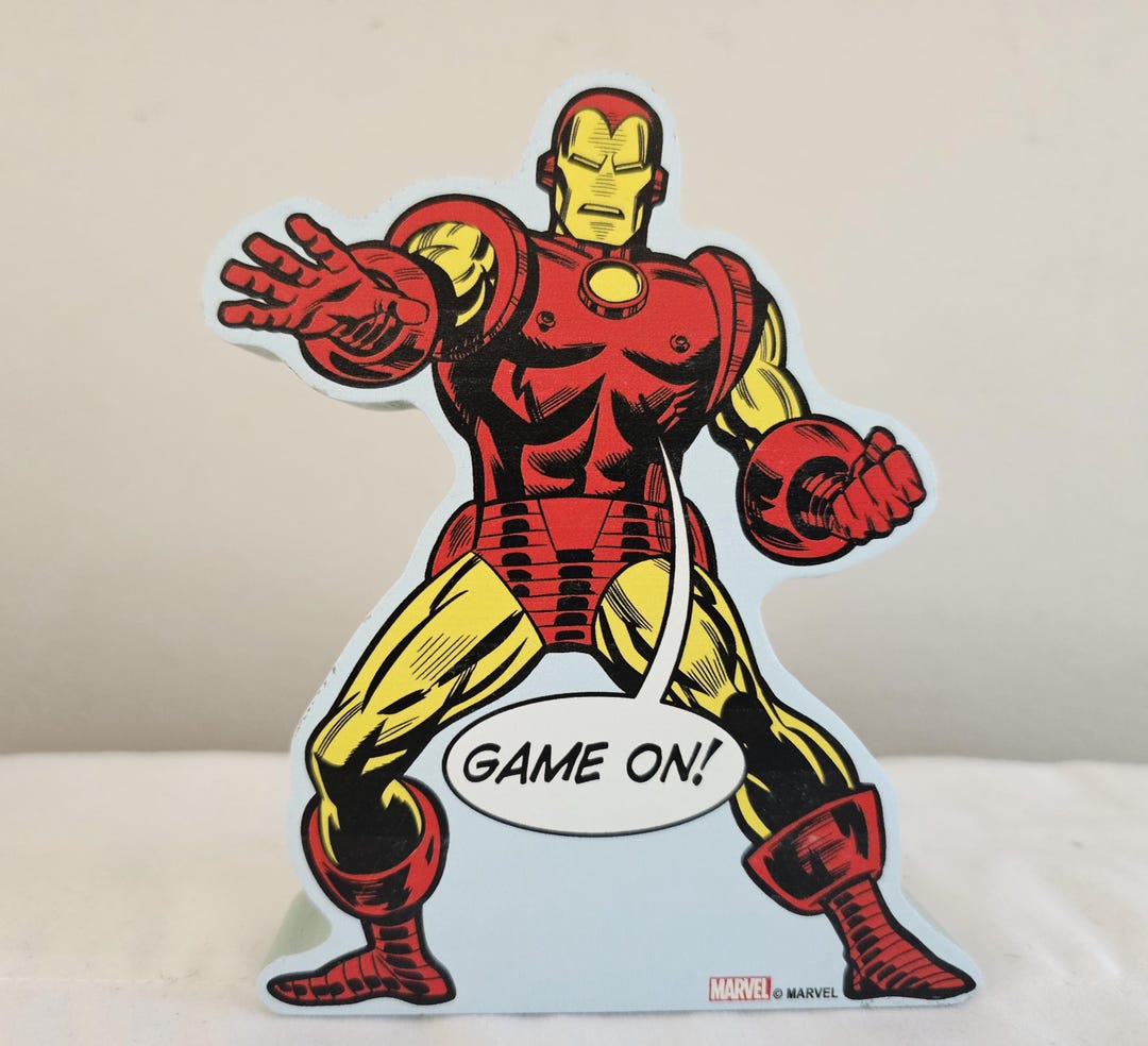 Marvel Iron Man Lot - Wooden Block Table/wall Hanging and Metal Bank - Etsy
