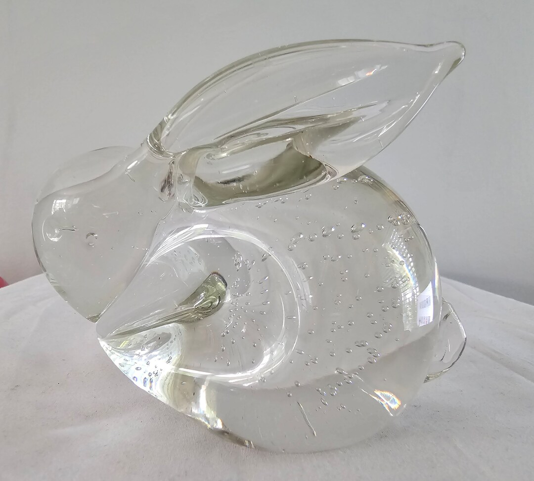 Vintage Clear Glass Bunny Rabbit With Controlled Bubbles - Etsy