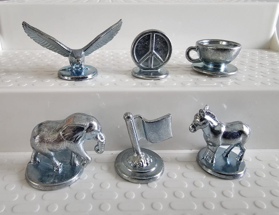 Monopoly House Divided (political) Game Replacement Pewter Tokens and ...