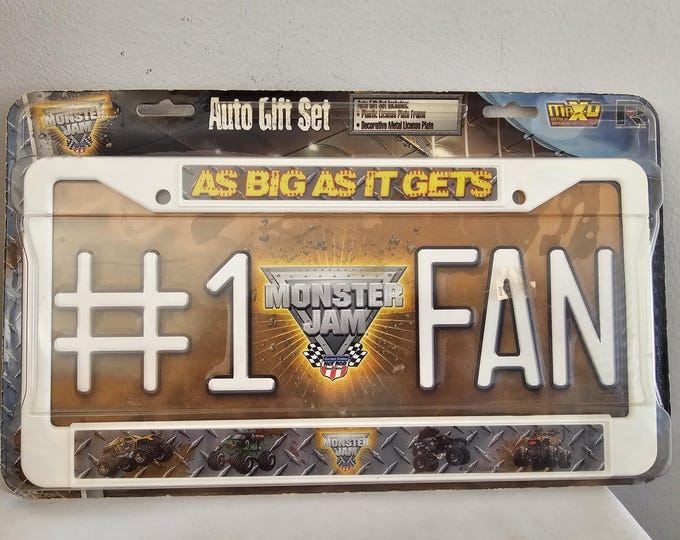 Monster Jam Auto Gift Set - License Plate Frame and Decorative Plate - Etsy
