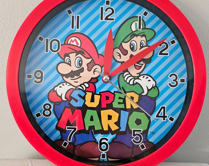Super Mario Mario & Luigi Analog Wall Clock - Etsy