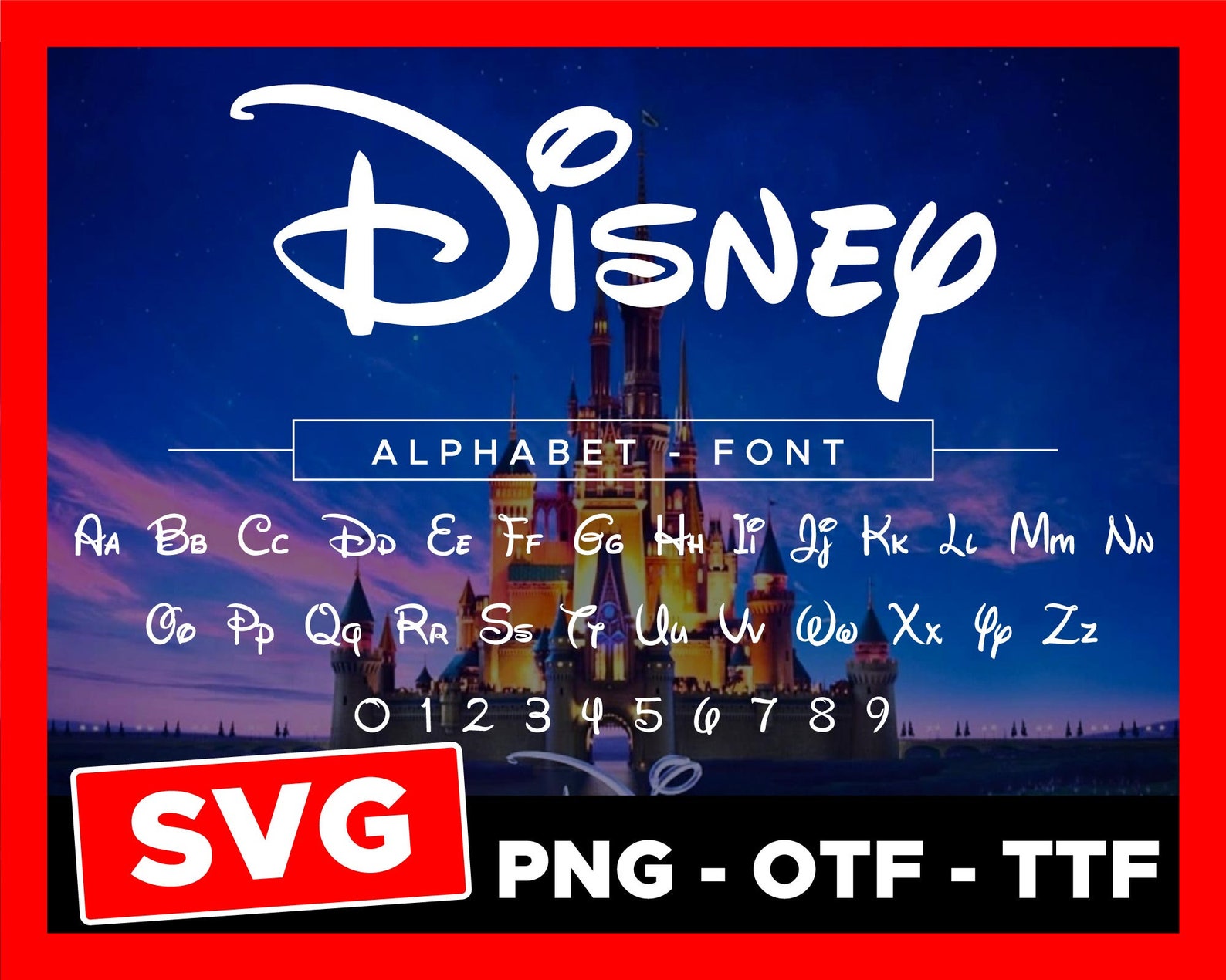Disney lettertype svg Disney Alphabet svg Disney Letter svg | Etsy