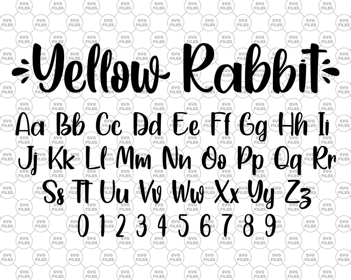 Cursive font svg Yellow Rabbit font svg Digital font | Etsy