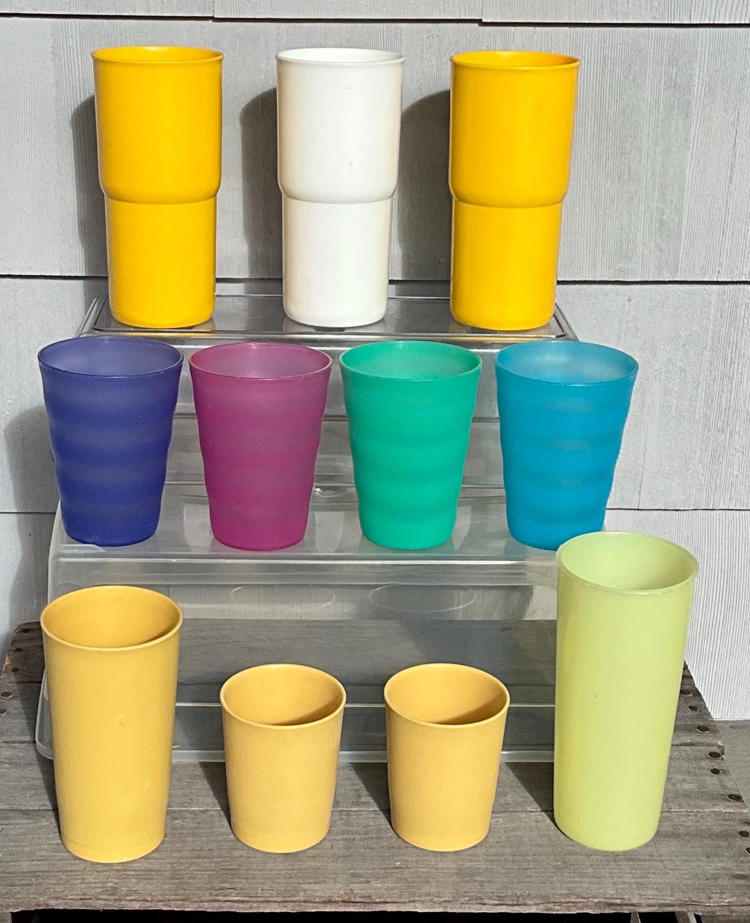 Tupperware Vintage Tabletop Tumblers 16 Oz Yellow White Set of 3 - Etsy
