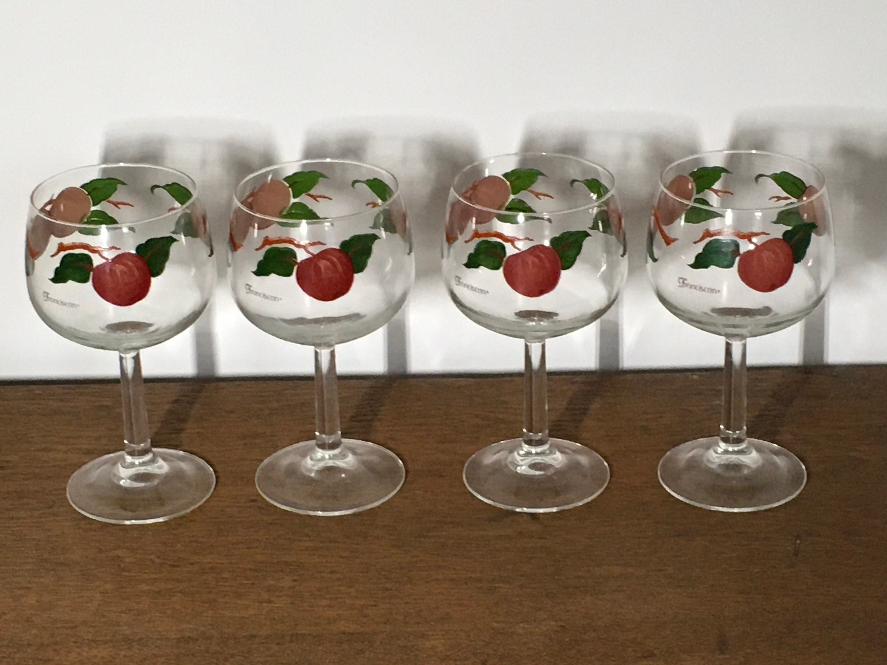 Vintage Franciscan Red Apple Marked Tall Wine Water Stem Stemware ...