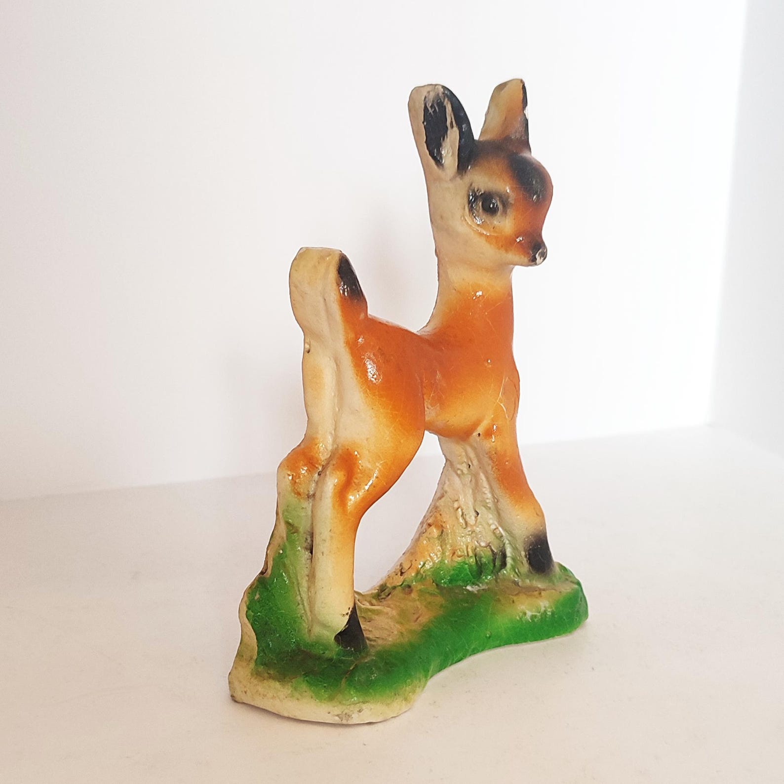 Vintage 50s Bambi Ornament: Kitsch Deer Figurine, Christmas Shelf Decor ...