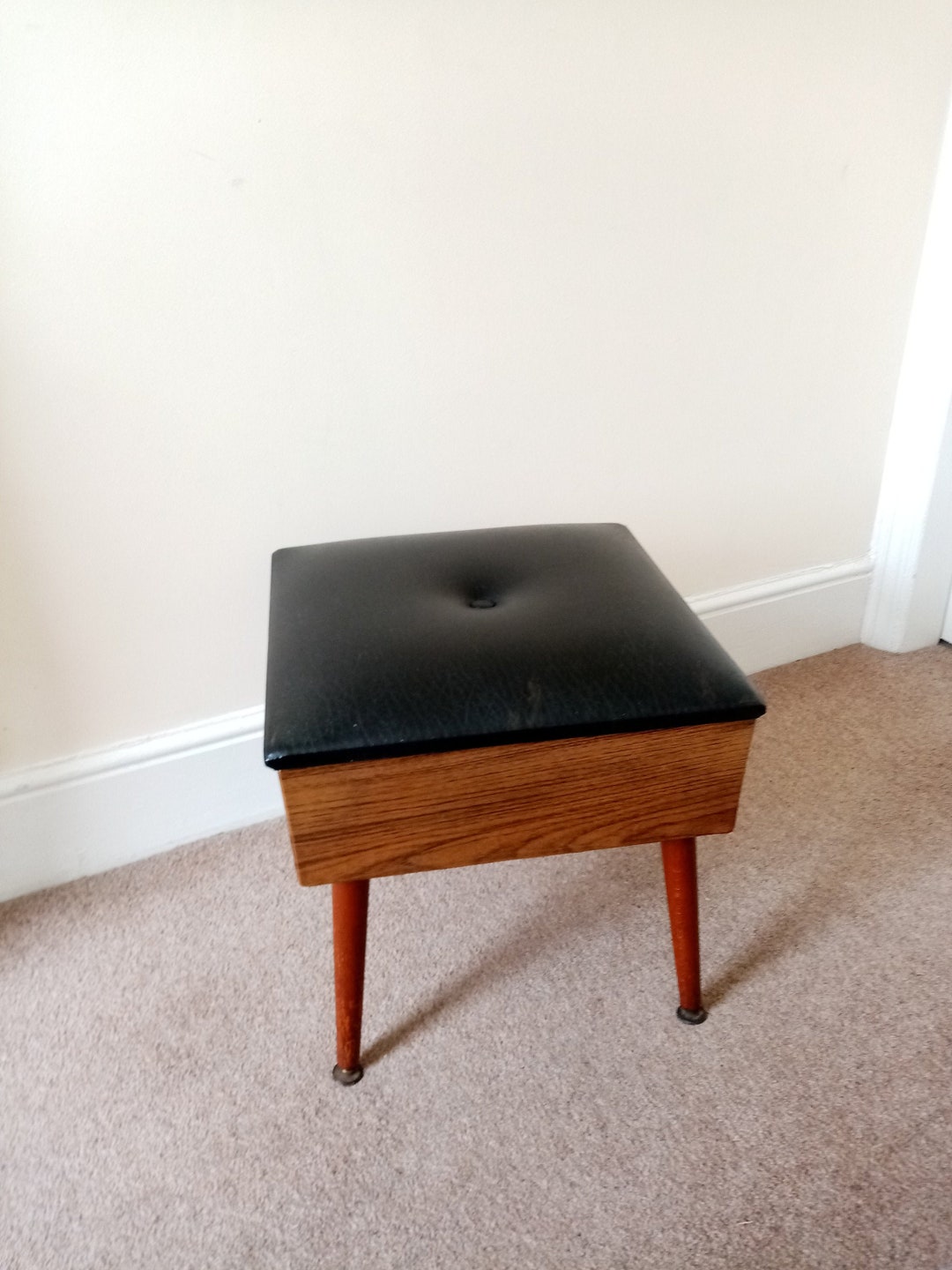50's Stunning Sherborne Sewing Box, Stool & Footstool Dansette Legs ...